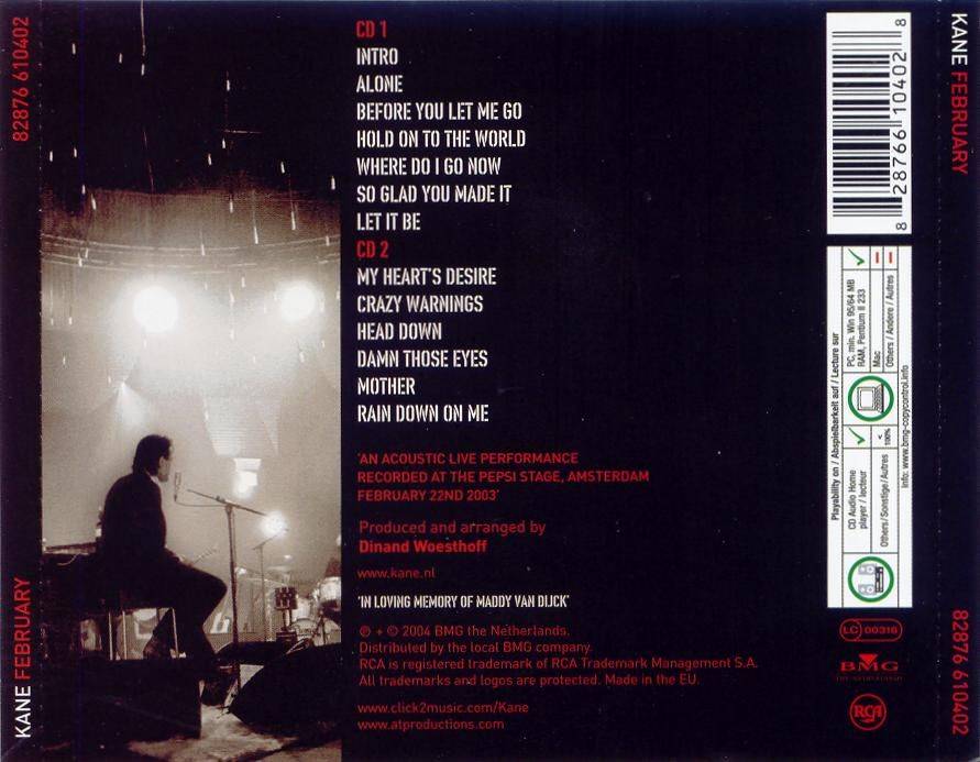 Kane February : Back | CD Covers | Cover Century | Over 1.000.000 Album ...